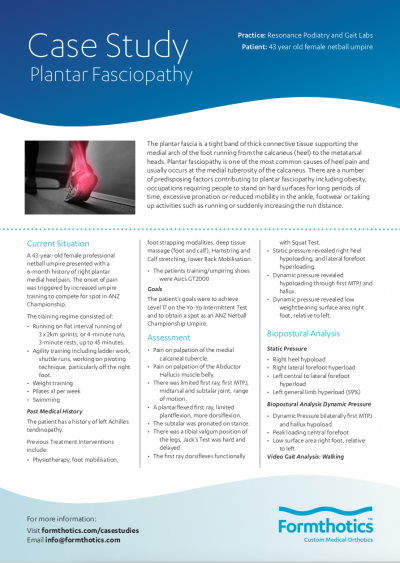 Podiatry Case Study on Plantar Fasciopathy-Proud to be a Pod